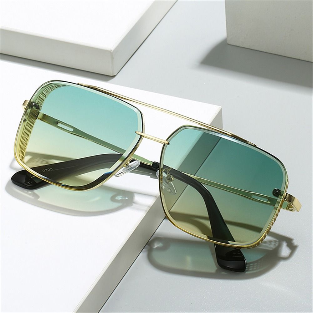 2024 New Rectangle Sunglasses Men Women Gradients Lens Metal Frame ...