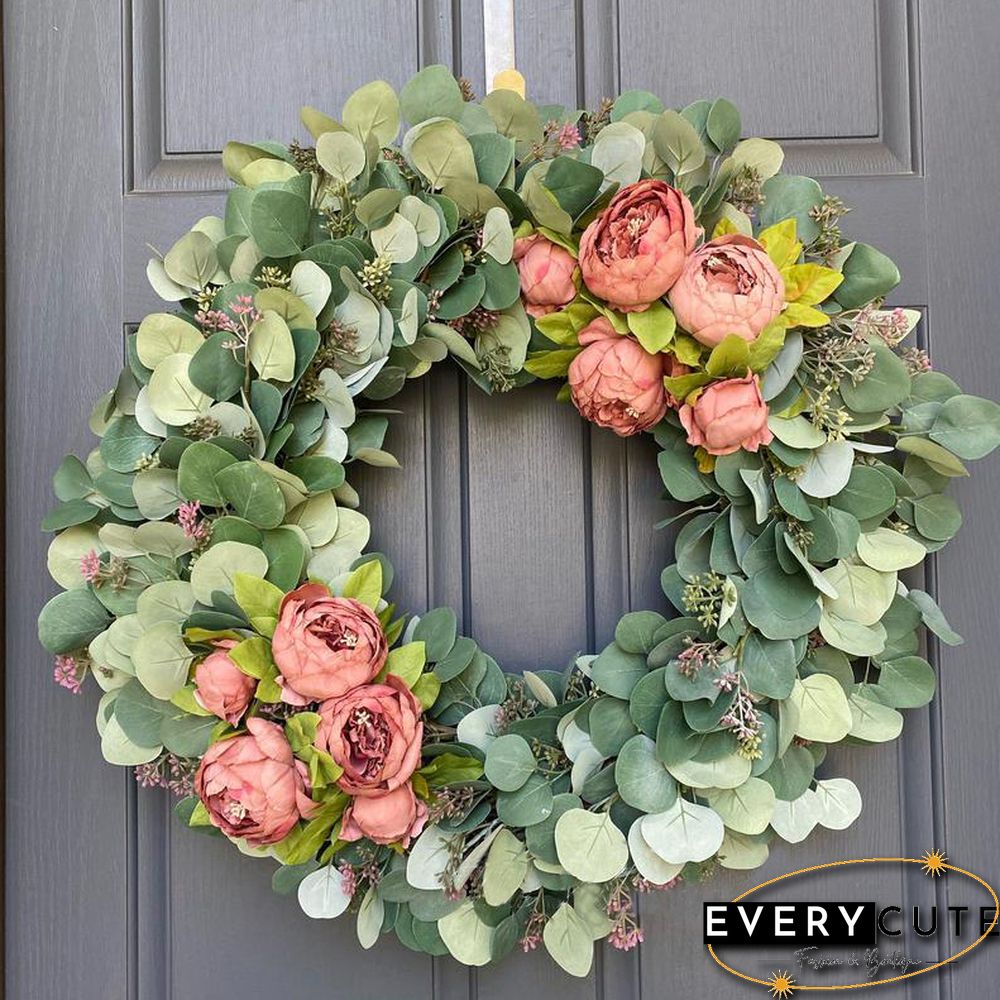 Modern farmhouse eucalyptus wreath