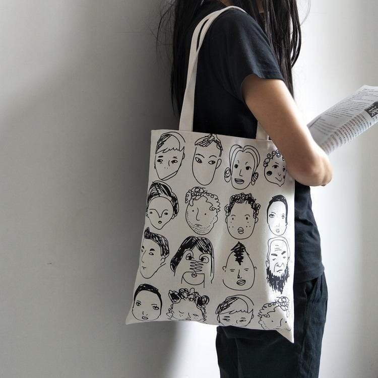 FACES FACES FACES TOTE BAG