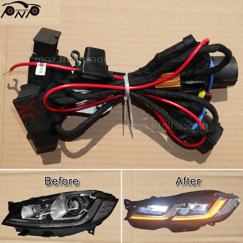 Pair for Jaguar XF upgrade from 2016 Xenon to 2022 LED Headlight Harness