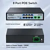 8 Port PoE Switch 100Mbps/8 PoE+ Port,2 Ethernet Uplink,120W 802.3af/at ...