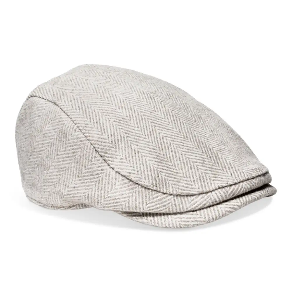 The Irish Boston Scally Cap - White Herringbone