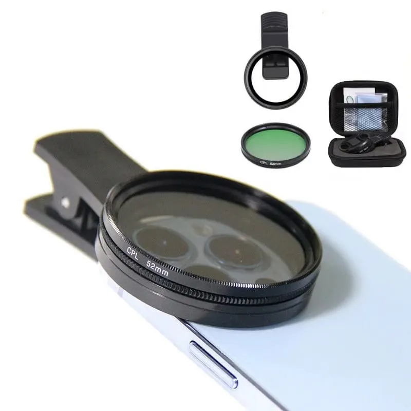 🔥LAST DAY SALE 50% OFF 52mm Clip-on CPL Phone Camera Lens Filter Kit