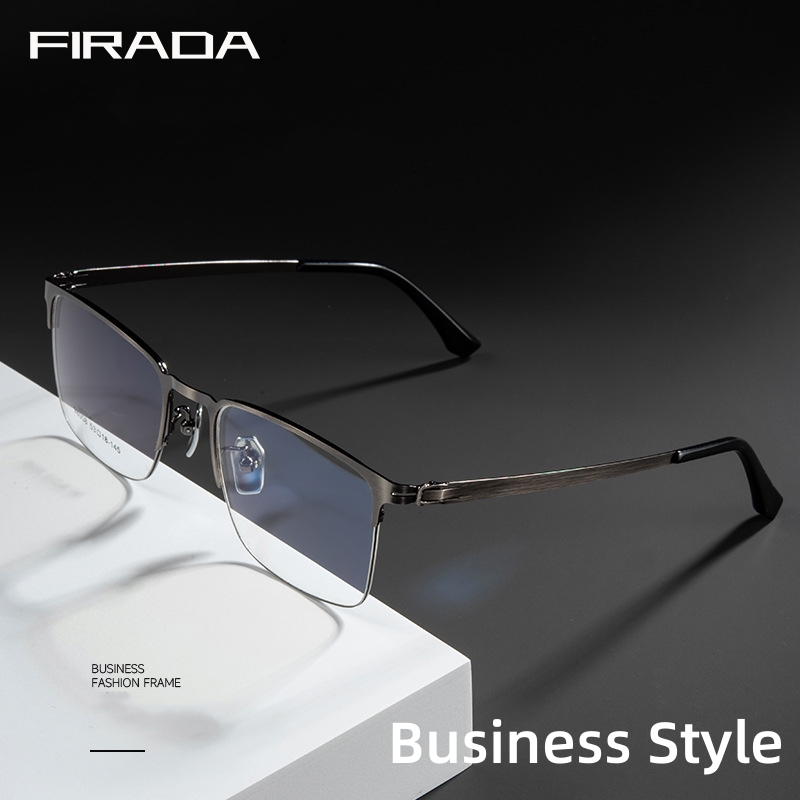 FIRADA Comfortable Eyeglasses Women Vintage Square Half-Frames Eyewear ...