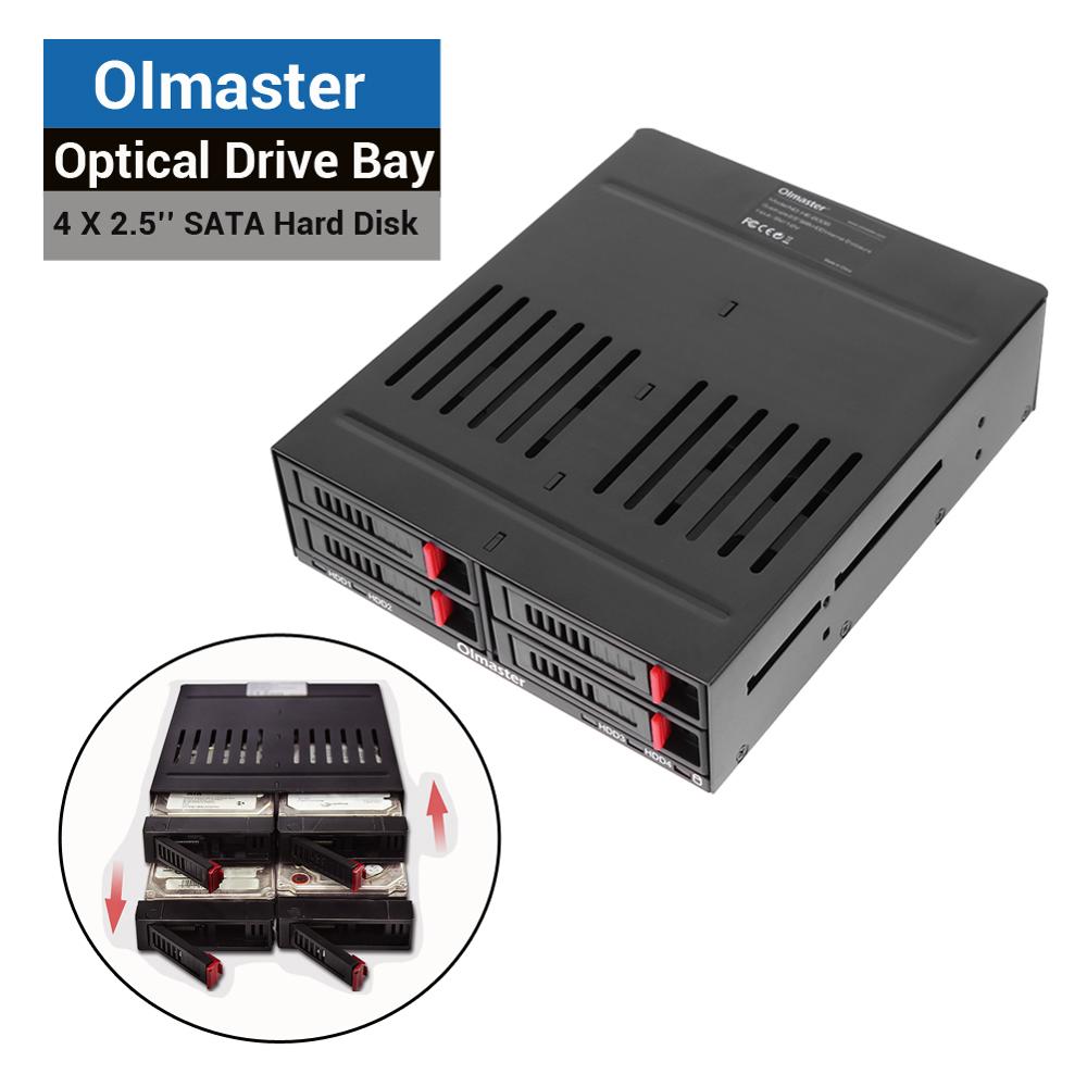 Olmaster 4 x 2.5 inch Optical Drive Bay Internal Enclosure Case SATA ...