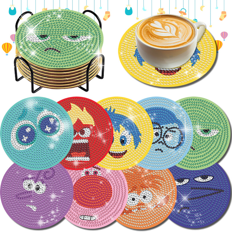 8 pcs set DIY Diamond Painting Coaster | Cartoon