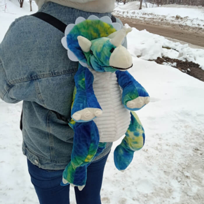 3D Dinosaur Backpack for Kids Plush Dinos Figure Toy Bags