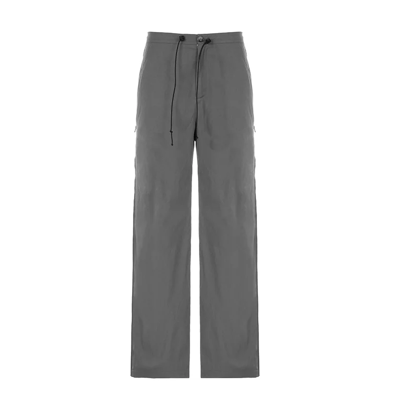 SIDE ZIPPER COLOR SPLIT WOVEN PANTS