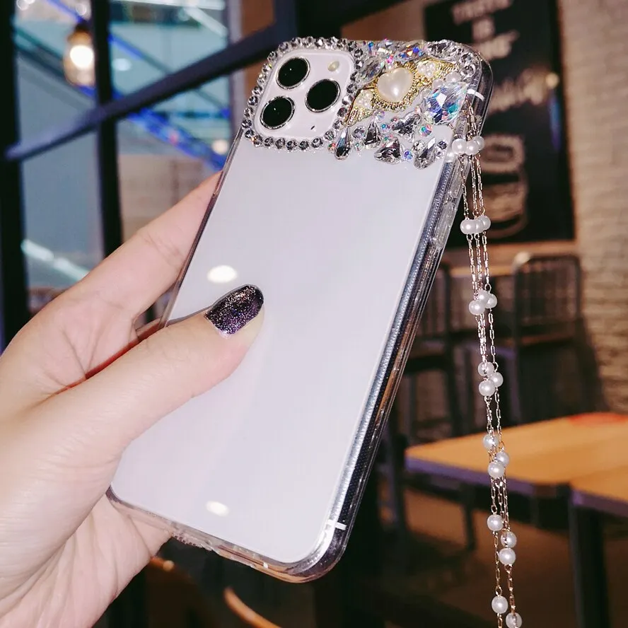 Nigikala Crystal Pearl Heart Tassel Phone Case For iphone X XR XS 11 13 ...