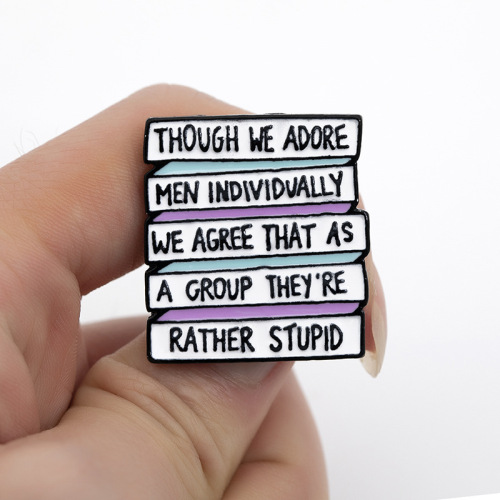 Minnieskull Though We Adore Men Individually Innovative Feminist Brooch