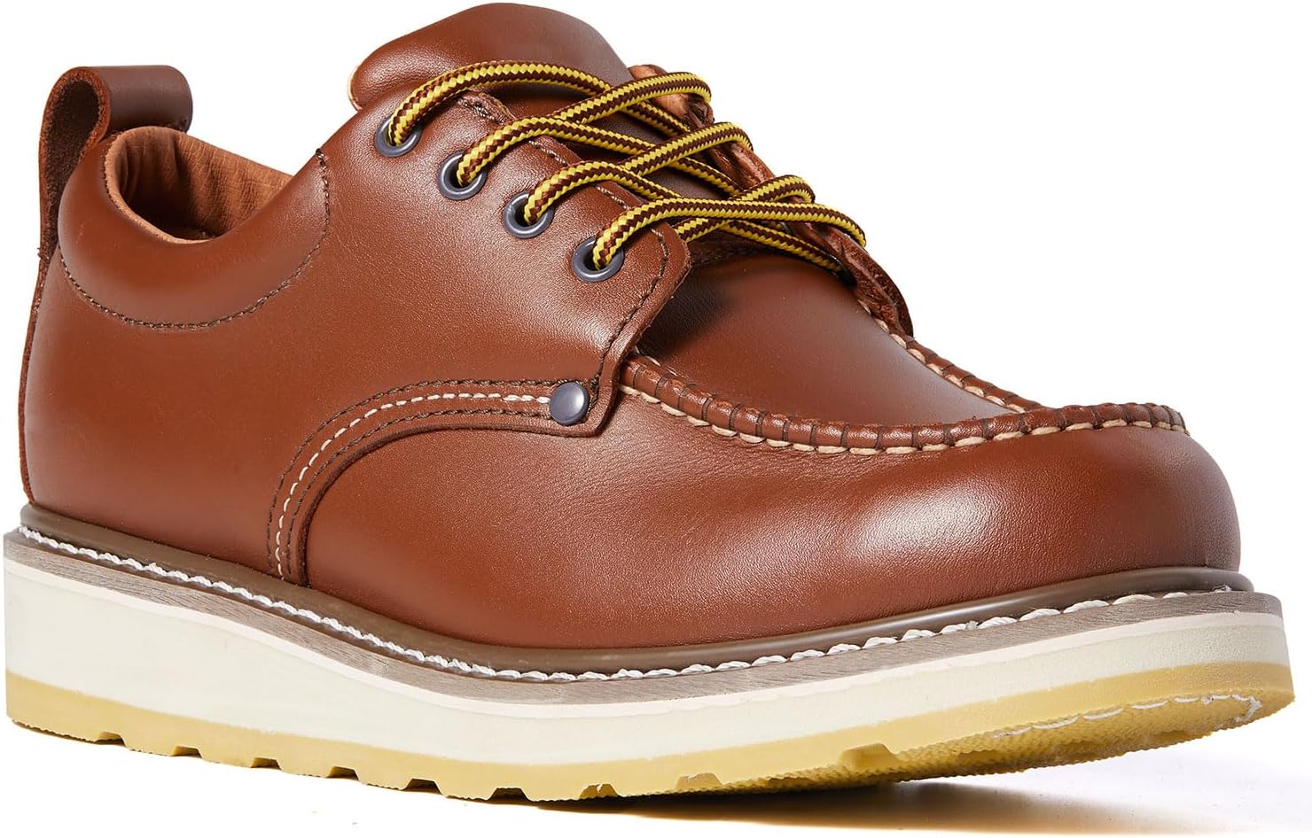 GAR BETHE Men's Suretrack 4" Leather Soft Toe Work Shoes For Men, Moc ...