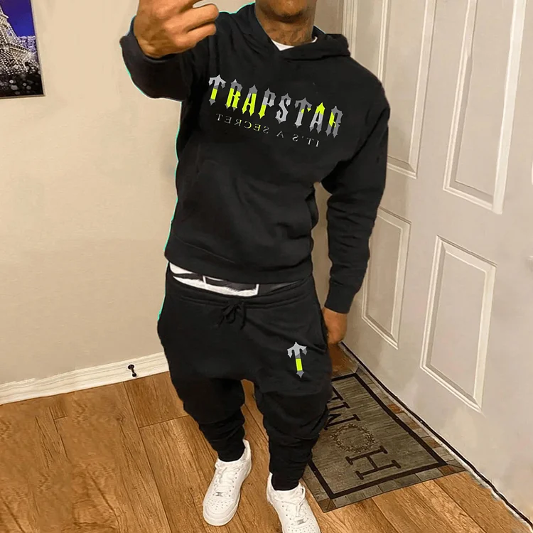 Casual Trapstar Letters Print Two-Piece Set