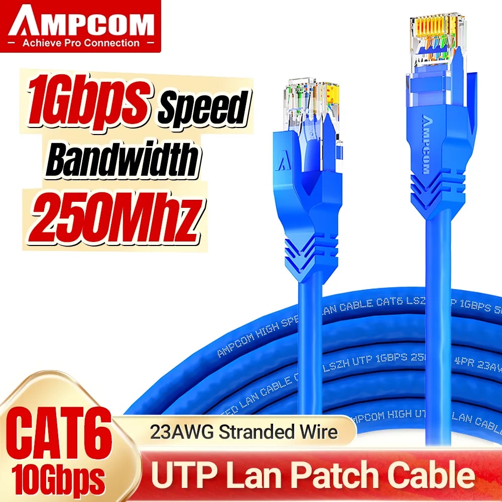 AMPCOM Cat 6 cat6a Ethernet Cable, Internet Network LAN Patch Cords ...
