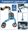 Soundfuse 3 Wheel Walkers for Seniors, Lightweight Foldable Aluminum ...