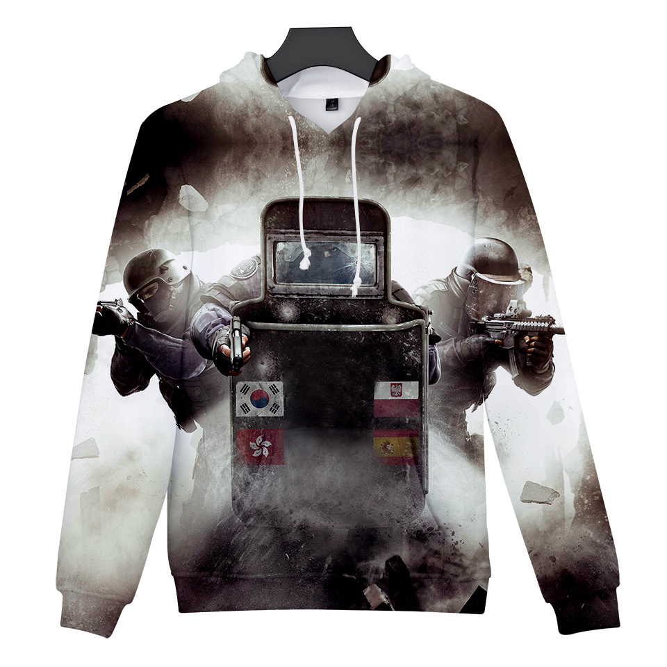 Unisex 3D Printed Rainbow Six Siege Hoodie Long Sleeve Sweatshirt