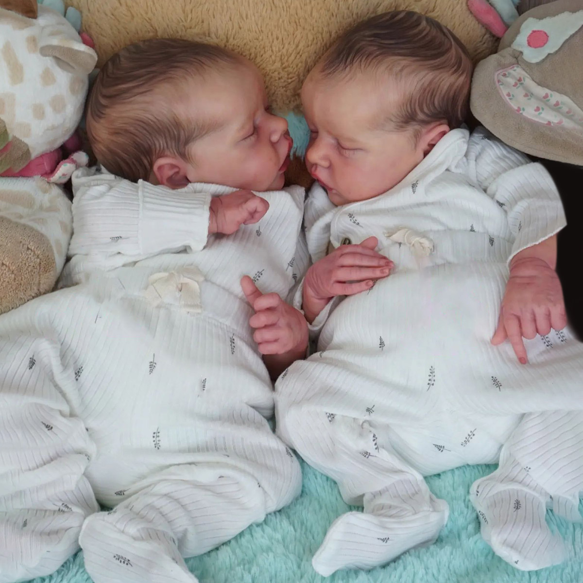 17" Lifelike Realistic Twins Girls of Wete& Supo Sleeping Reborn ...