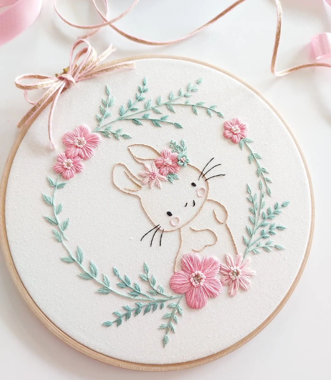 Sweet Rabbit Embroidery Pattern Kit- Instructions Included