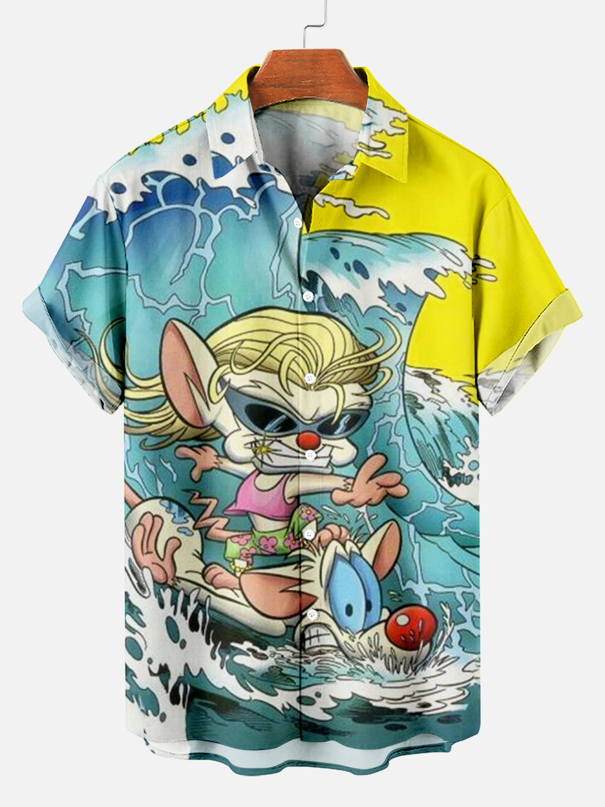Men's 90's Classic Cartoon Surf Rat Short Sleeve Shirt