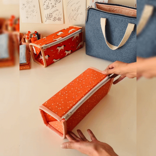 Zip Up Tray Pouch Pattern Templates-With Instructions