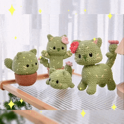 Un-Killable Cactus Cats & Critter Planters Crochet Digital Patterns