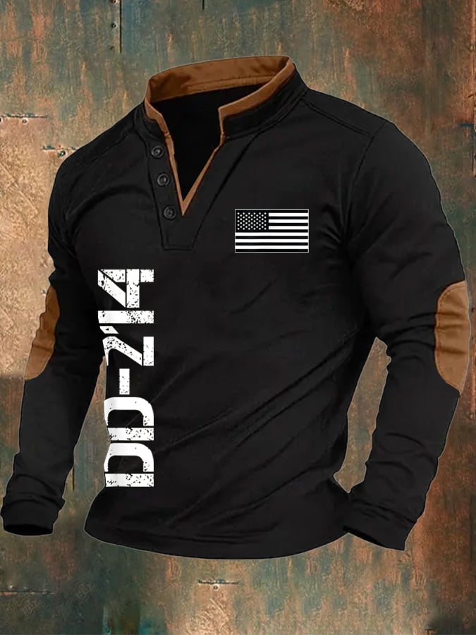 Men's DD214 Veteran Print Top