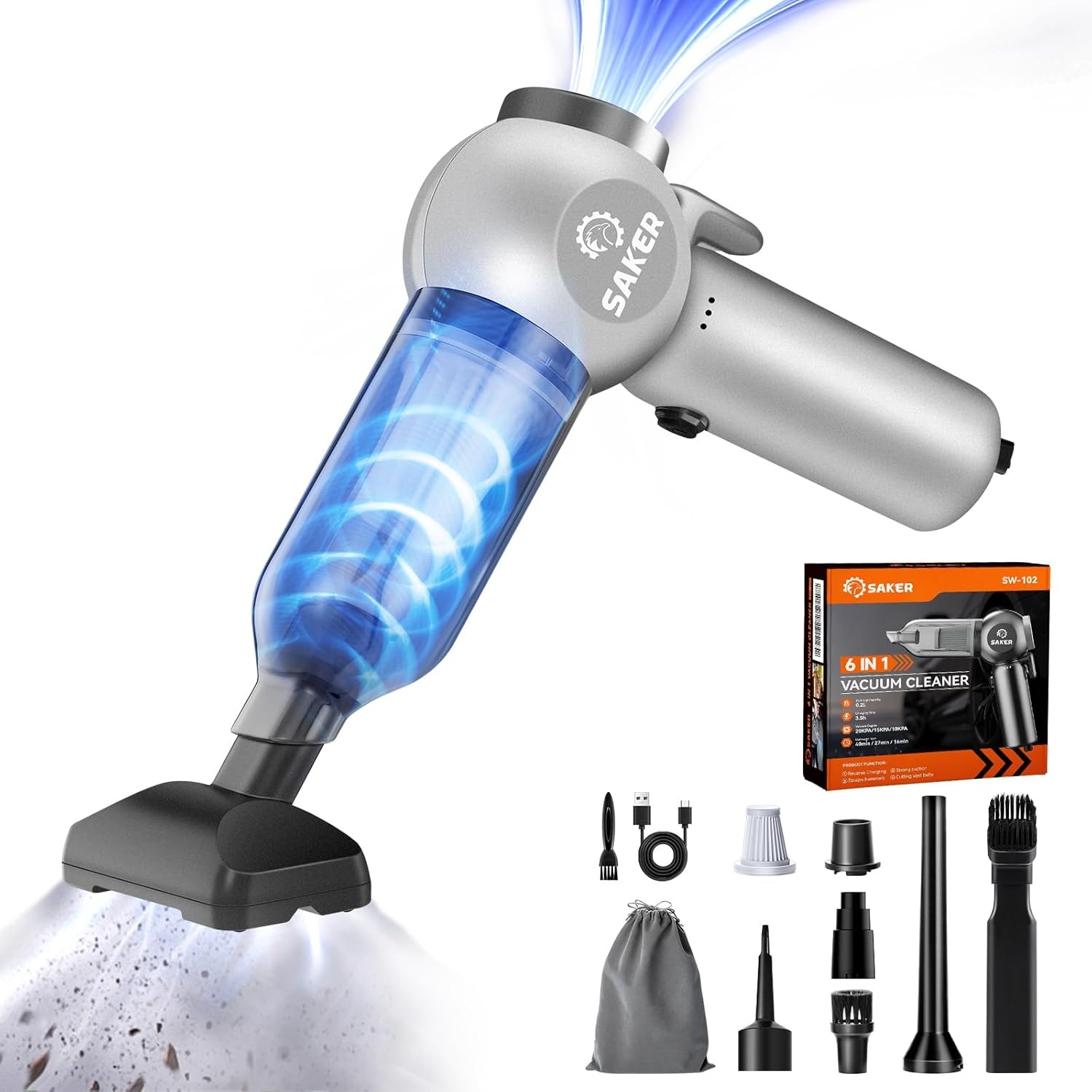 Saker Portable Brushless Car Vacuum