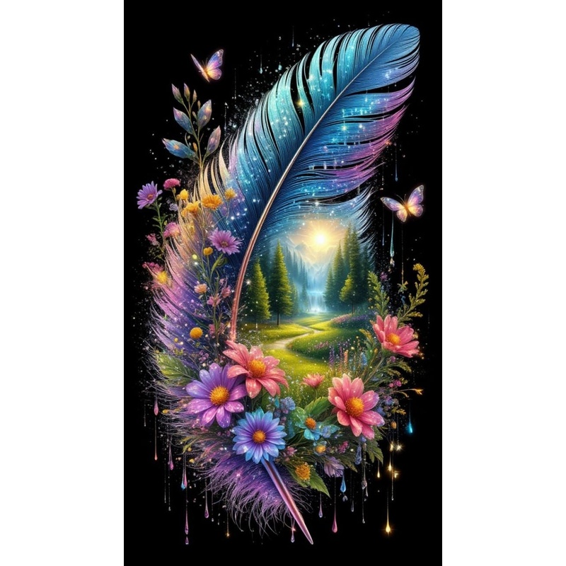 Diamondpaintings24 Collaboration |Magical Feather Garden– Partial AB ...
