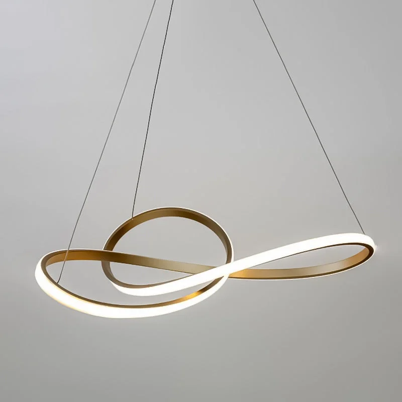 Light Luxury Simple Golden Circle Chandelier LED Nordic Modern Special ...