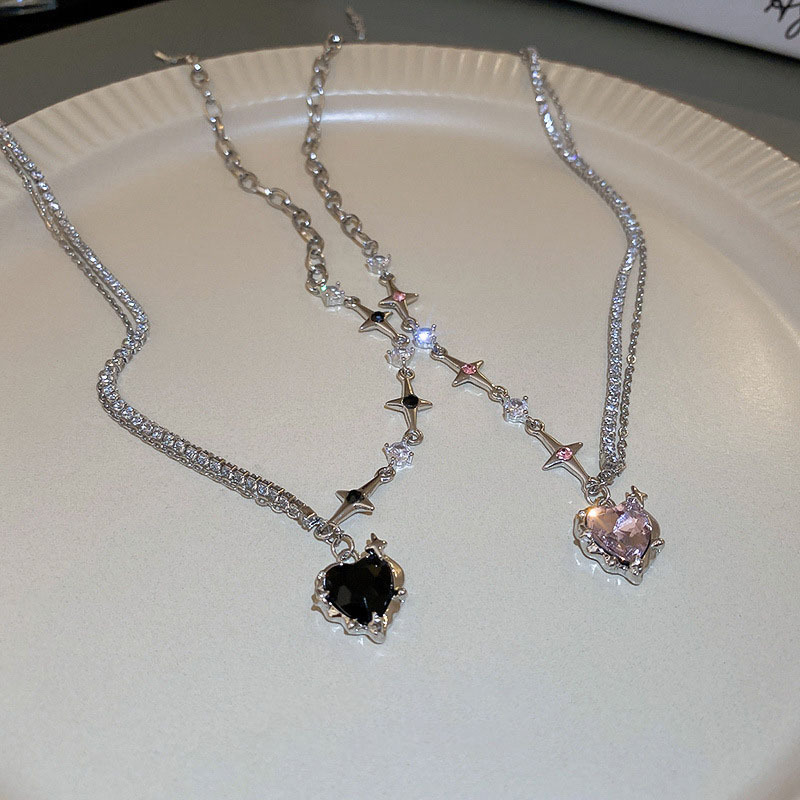 DIAMOND HEART STAR NECKLACE