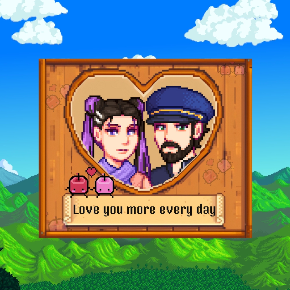 Romantic Stardew Valley Portraits for Couples Gift