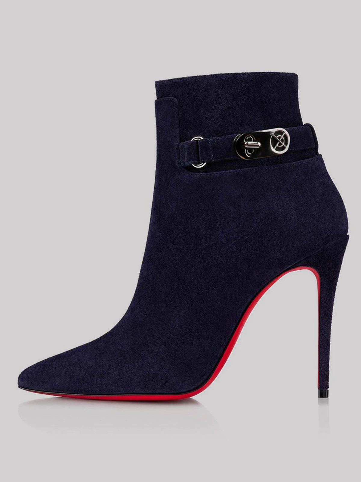 120mm Women's Ankle Boots Closed Pointed Toe Red Bottom Shoes ...