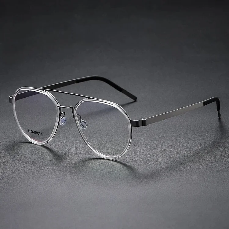Titanium Glasses Frame Men Pilot Optical Myopia Prescription Eyeglasses ...