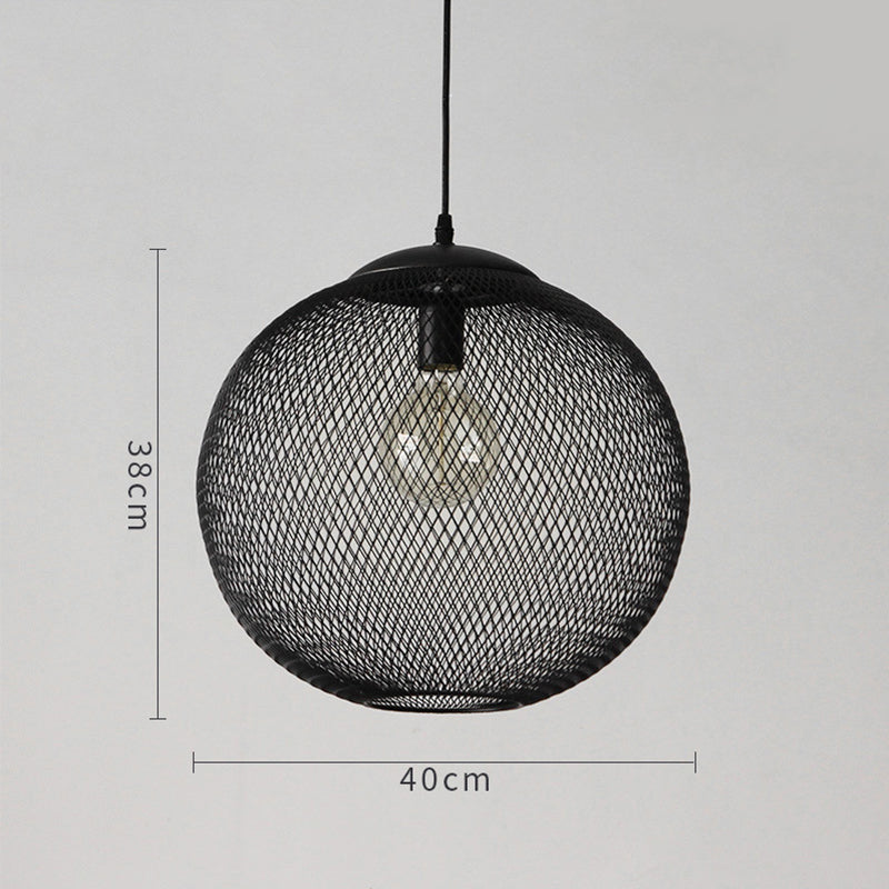 Arturest Pendant Light Black Retro Industrial Iron Net Chandelier For ...