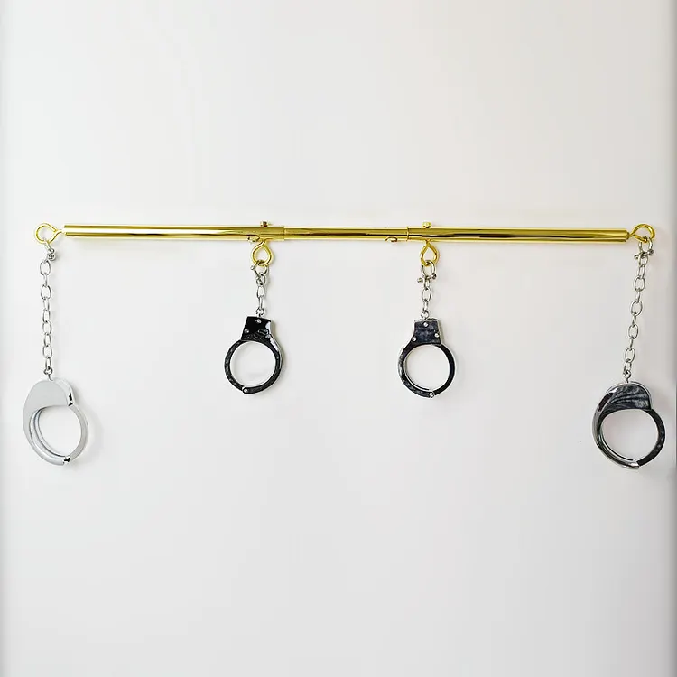 SM Restraints Golden Spreader Bar Handcuffs Shackles