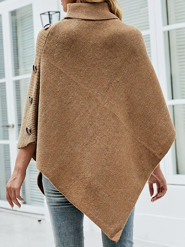 Casual 7 Colors High-Neck Sweater Cape