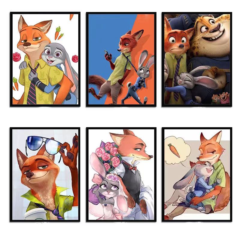Cartoon Zootopia (canvas) full round/square drill diamond painting
