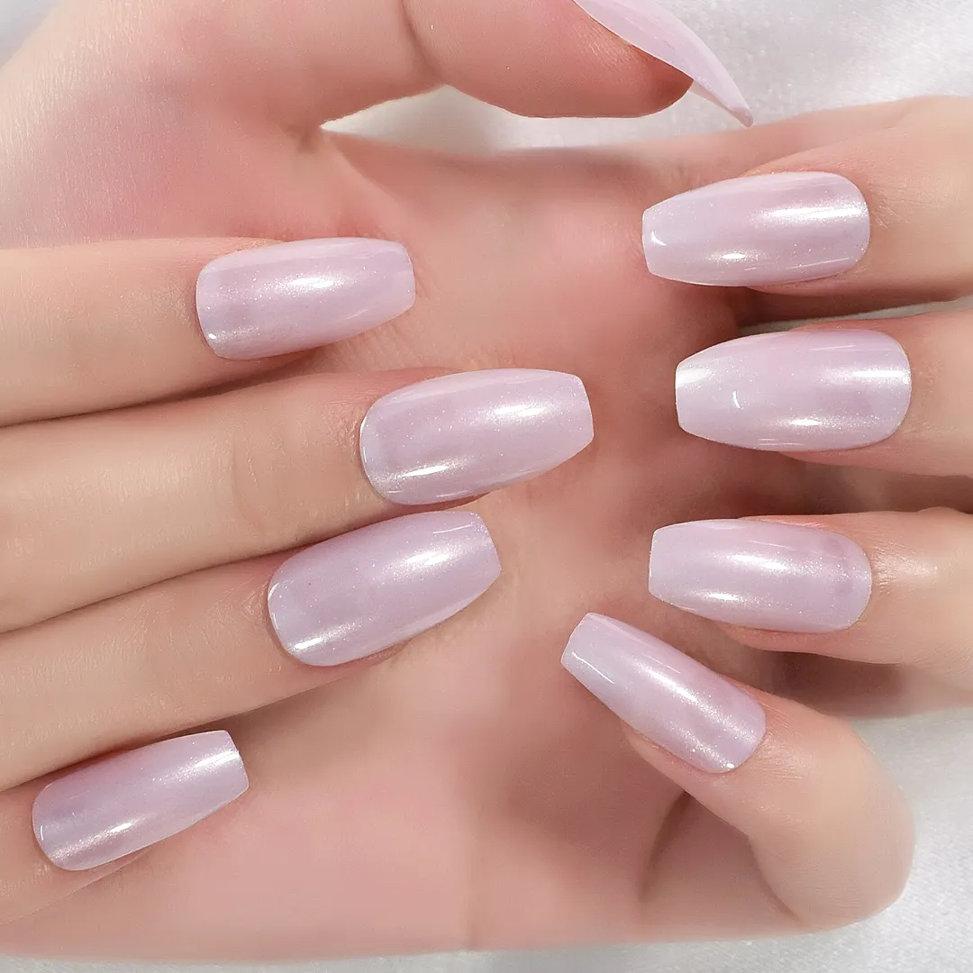 Churchf Fingernails Thick France Bule White Top Fake Nails With Tabs ...