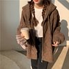VINTAGE LAZY ZIP HOODED SWEATER JACKET