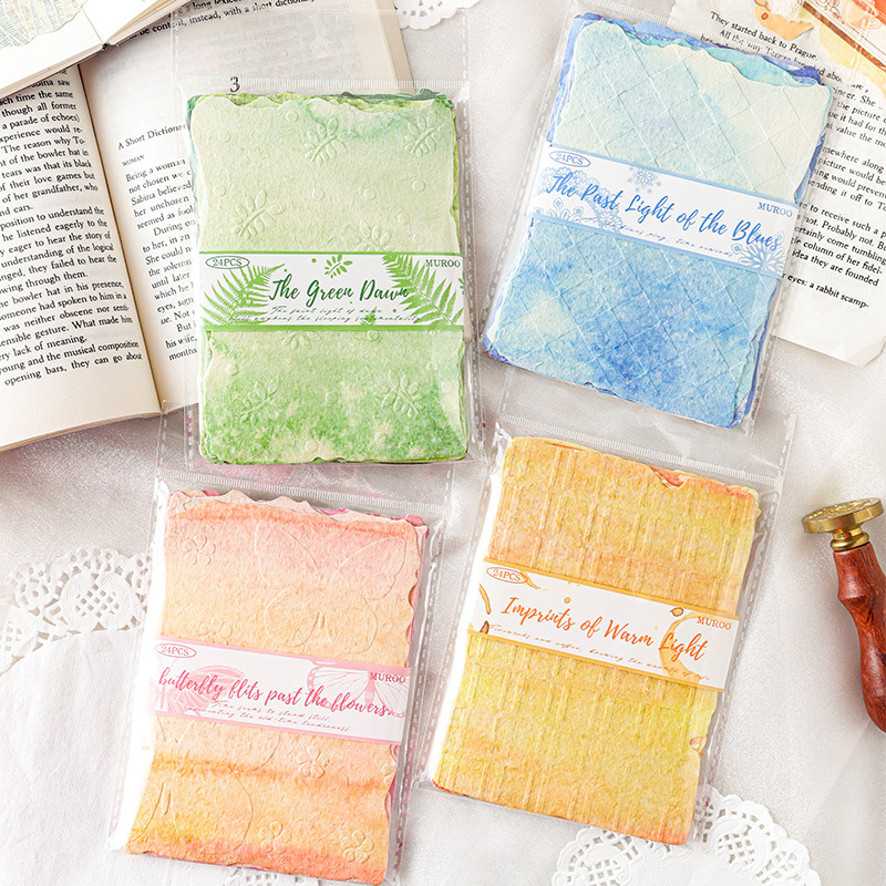 Printing and Dyeing Streaming Series Vintage Smudge Relief Landscape ...