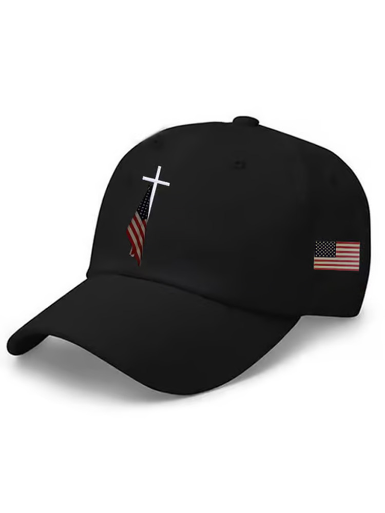 Unisex Flag Cross Print Baseball Cap