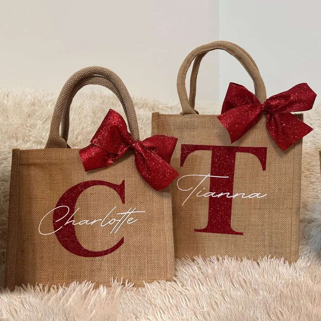 Christmas Red Glitter Gift Bag