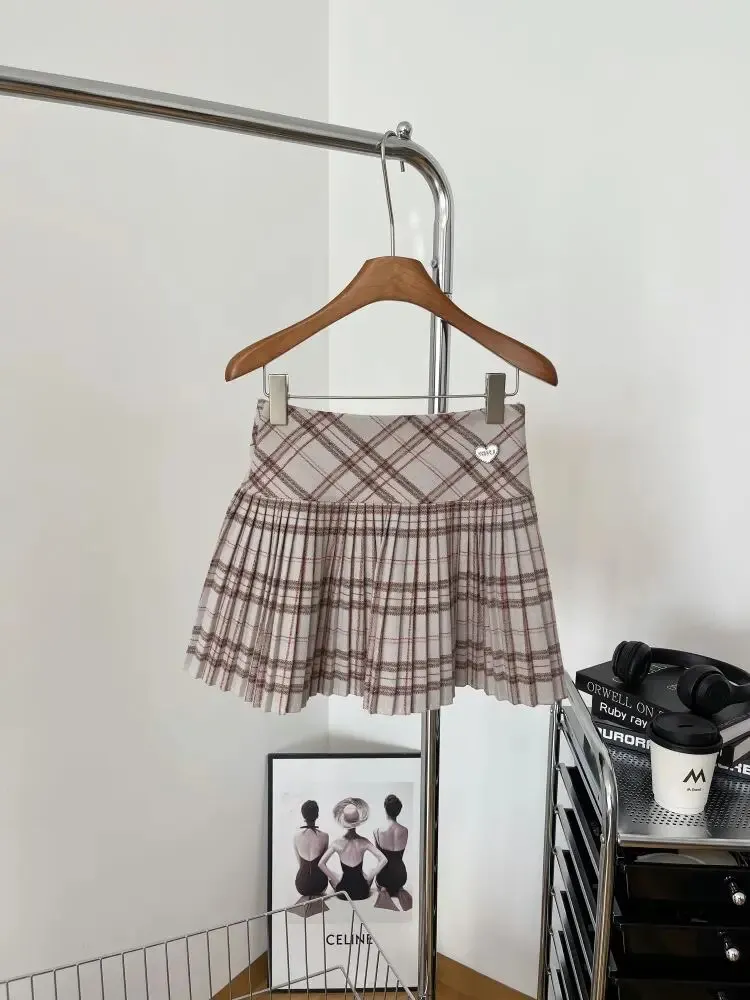 Woherb Women Japanese Y2k Preppy Style Plaid Mini Pleated Skirt Shorts ...