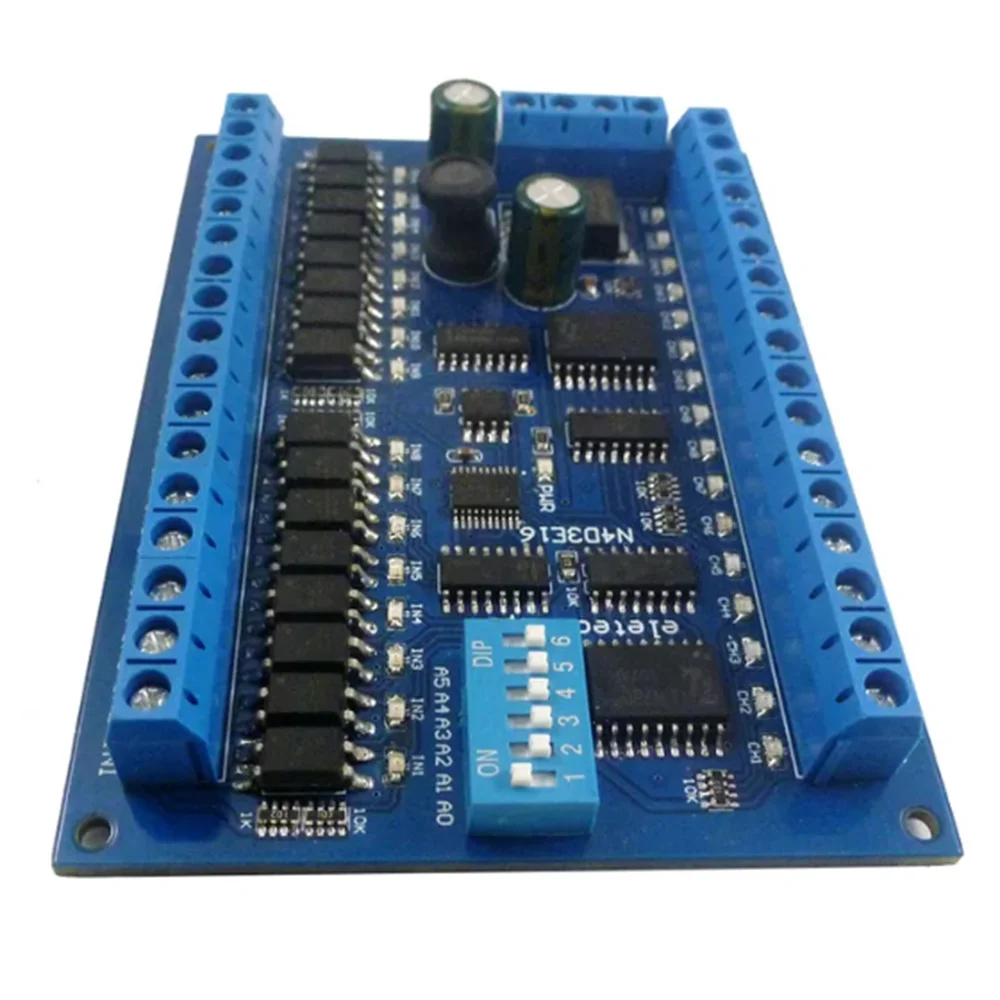 16DI-16DO DC 12V 24V RS485 Modbus RTU Switch Value IO Port Remote Control/Transmission Module