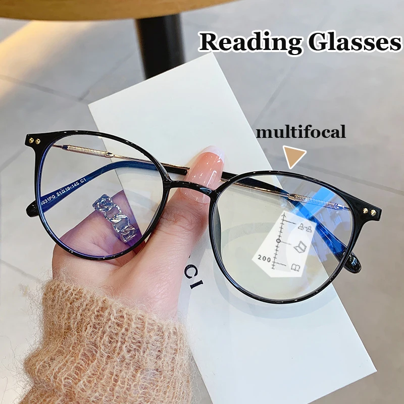Anti-blue Light Progressive Reading Glasses Ultralight Bifocal ...