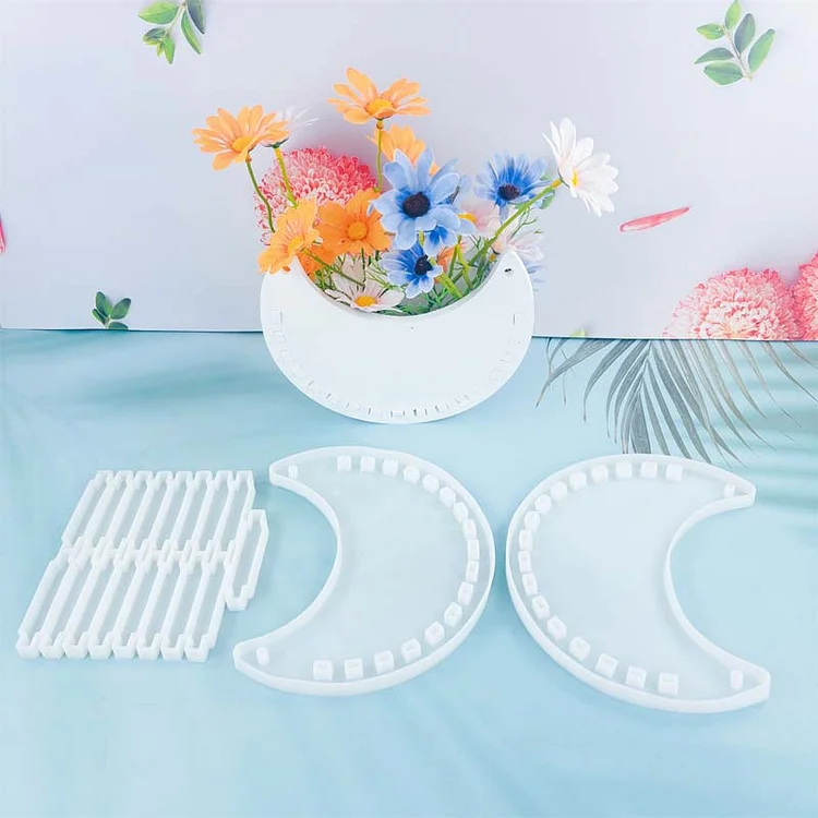 Moon Shaped Flower Arrangement Silicone Molds Set | Celestial Decor ...