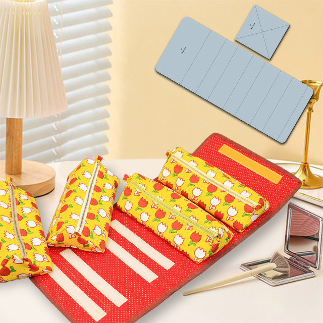 Foldable Multi-Layer Cosmetic Bag Sewing Pattern Template (2 Pieces ...