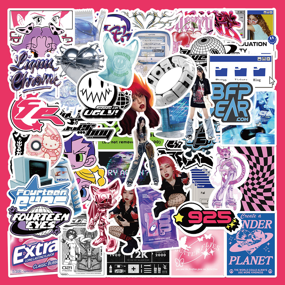 53pcs Y2K Girls Style DIY Stickers