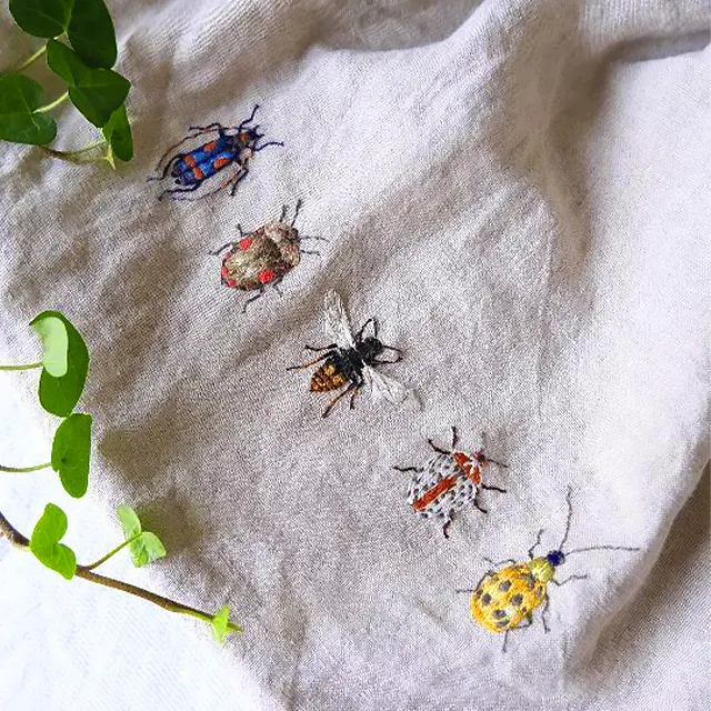 Gorgeous Bugs Water Soluble Botanical Hand Embroidery Pattern Kit