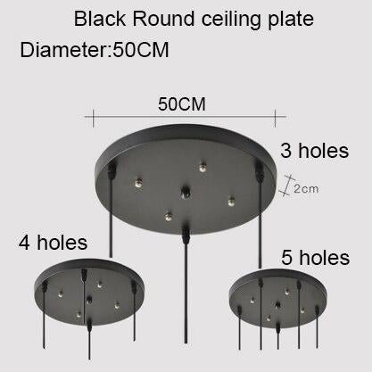 Ceiling Plate Black/White Iron Pendant Lamp Bases DIY 2/3/4/5 holes 2