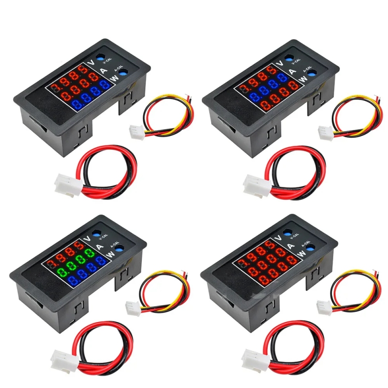 DC 0-100V 10A 1000W 0.28" LCD 4 Digital Voltmeter Ammeter Wattmeter ...